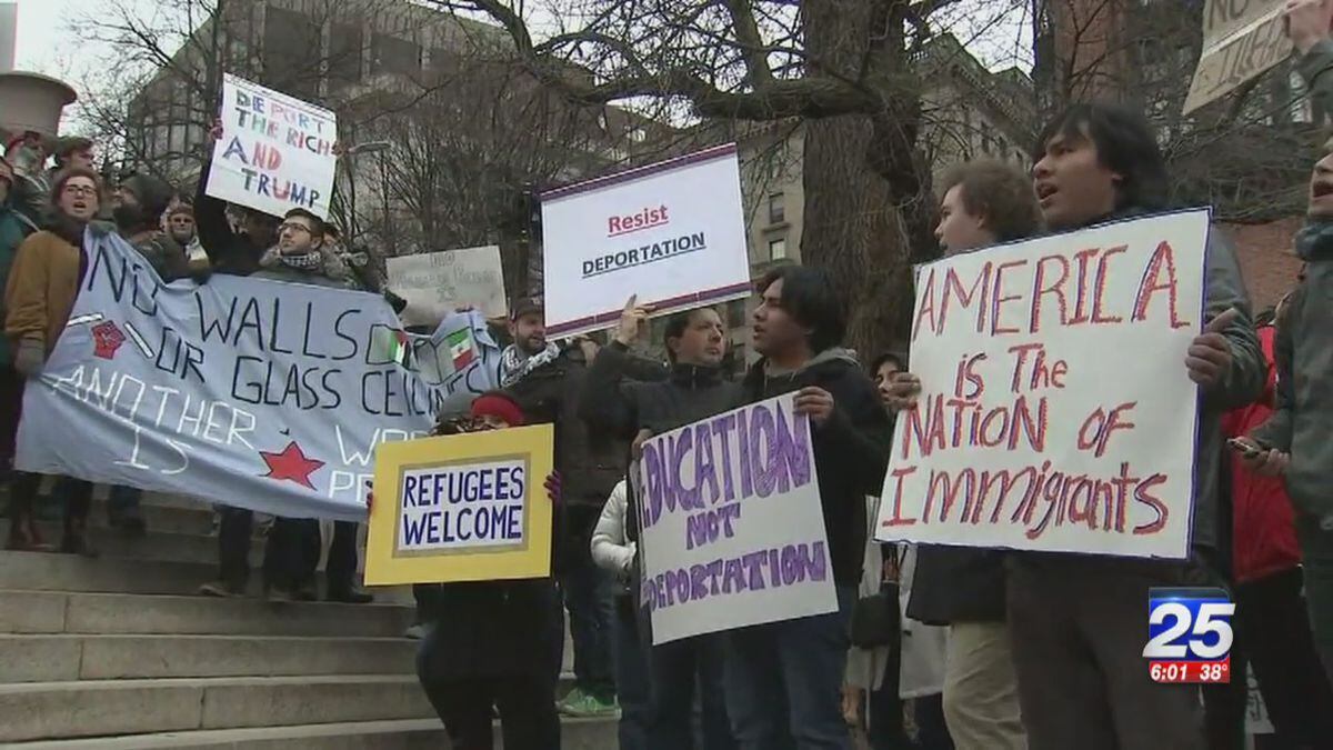 Protests erupt in Boston as migrant families are thrown into chaos by ...