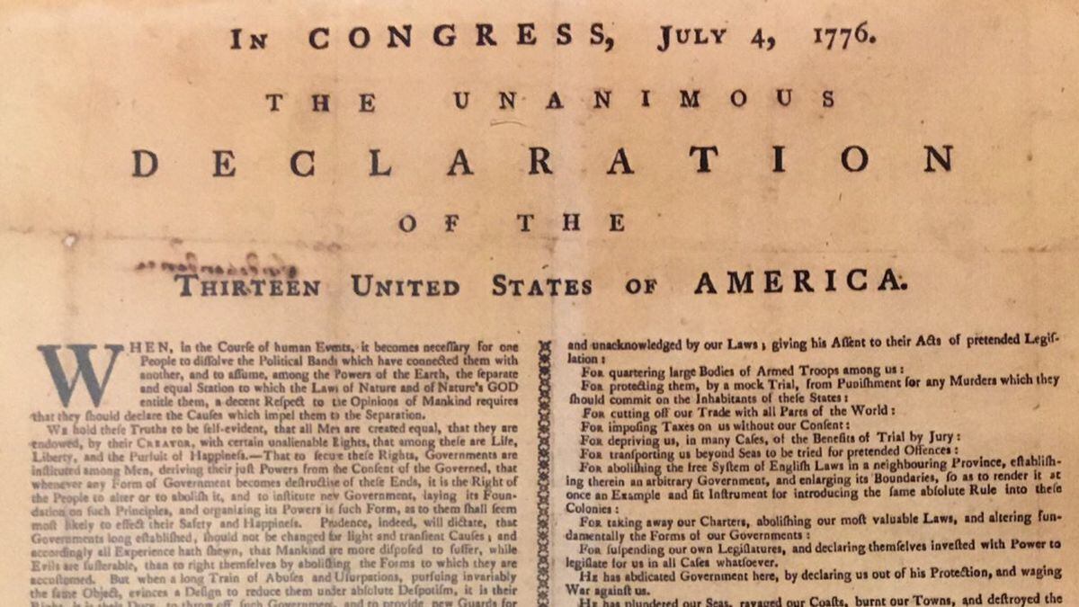 Declaration of Independence on display at Commonwealth Museum